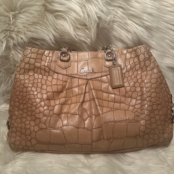Coach | Bags | Coach Tan Crocodile Leather Purse Used | Poshmark